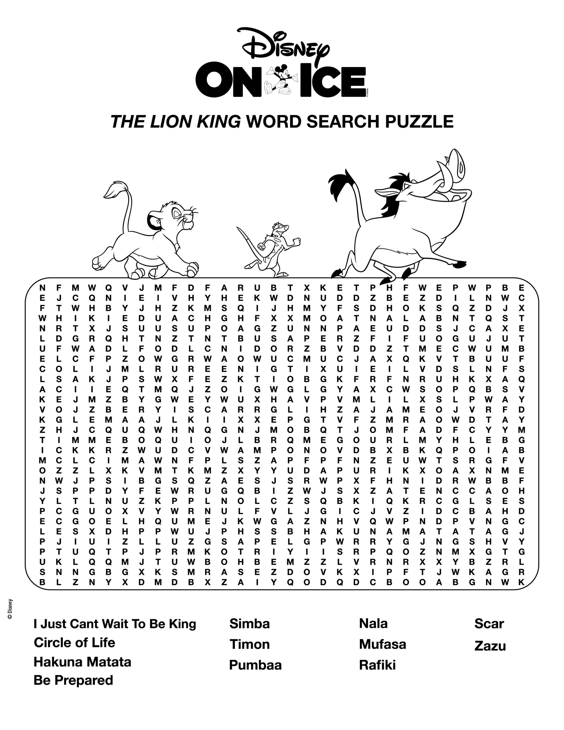 The Lion King Activity Sheets | Fun | The Official Site of Disney On Ice